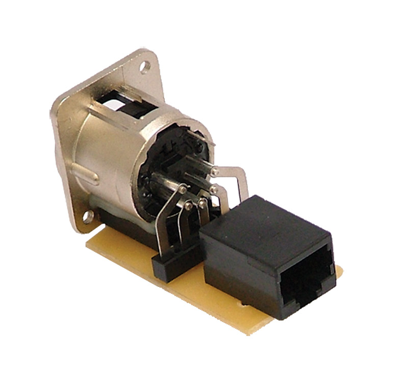 NEUTRIK NC5MDM3-H-PCB-RJ45 DMX ADAPTER Panel mount, XLR 5-pin male to ...