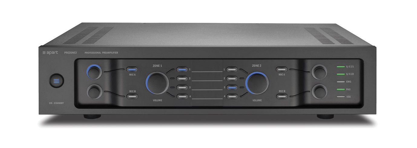APART PREZONE2 PRE-AMPLIFIER Stereo, 2x mic in, 4x line in, 2x zone out ...