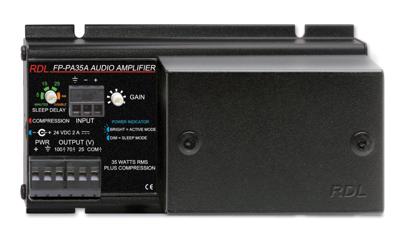 RDL FP-PA35A POWER AMPLIFIER Mono, 35W/25/70/100V, terminal block I/O ...